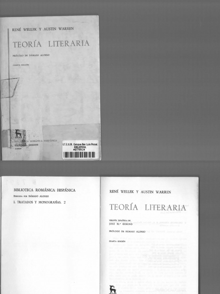 Wellek y Warren - Teoría Literaria-1 | PDF