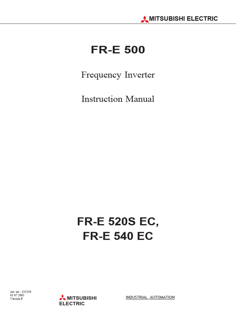 Manual Bien Tan Mitsubishi E500 | PDF | Electric Motor | Power Inverter