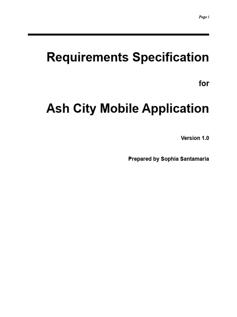 ASH-CITY - Mobile App SRS | PDF