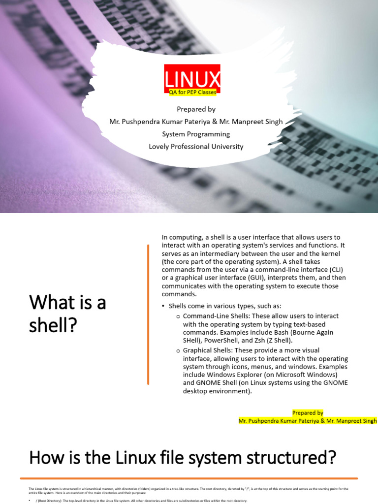 Linux Interview QA PEP Input | PDF | Booting | Shell (Computing)