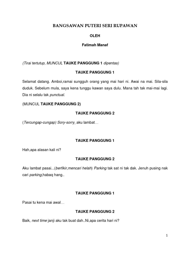 Bangsawan Puteri Seri Rupawan | PDF