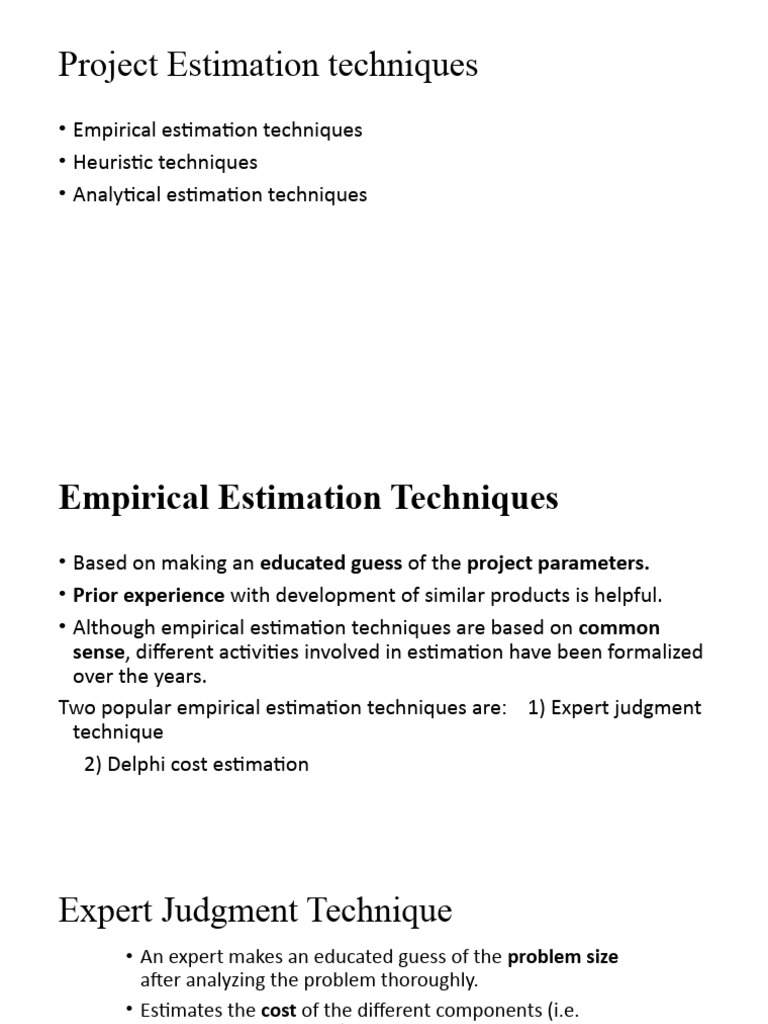 Project Estimation Techniques | PDF | Computing