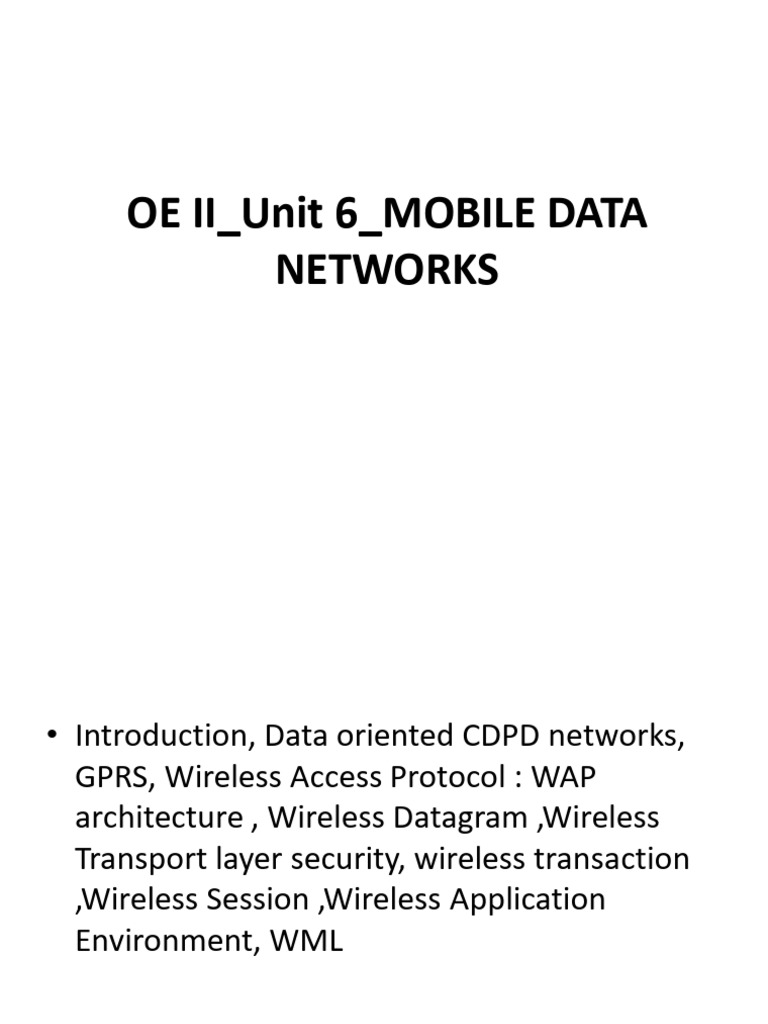 Oe Ii - CDPD | PDF