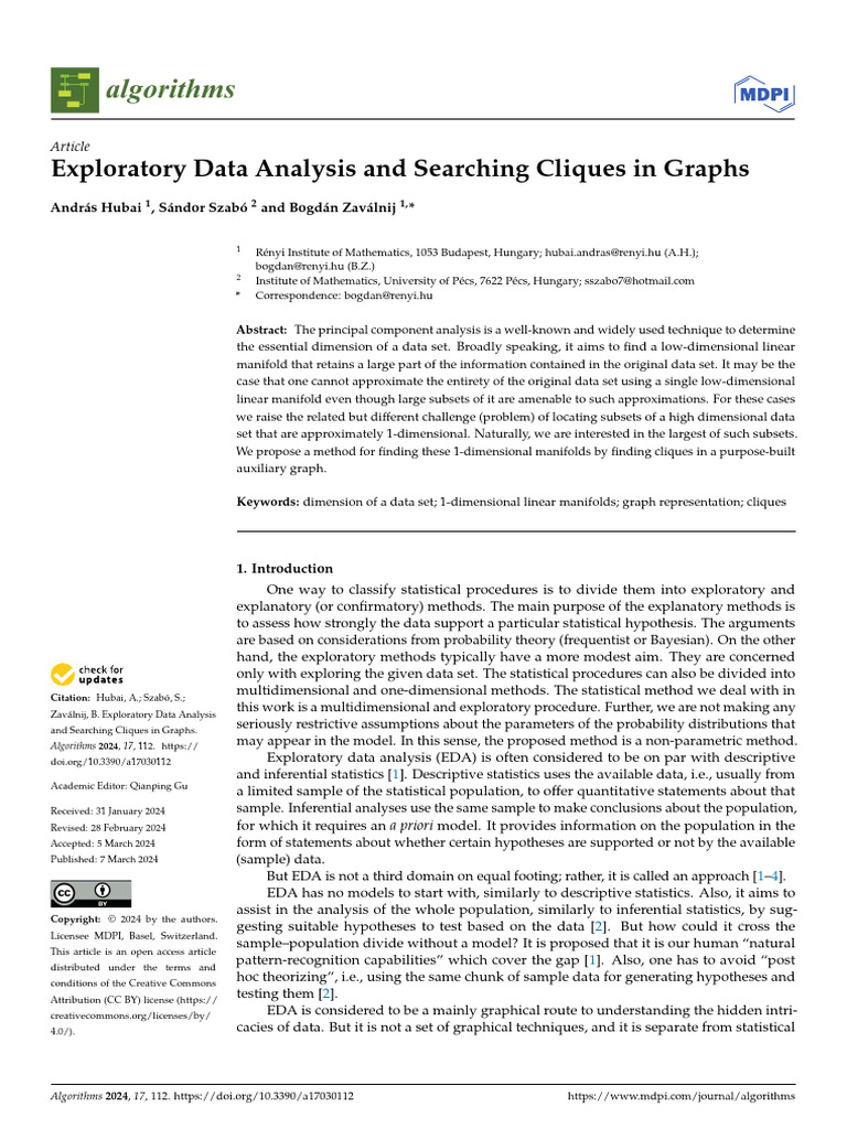 Algorithms 17 00112 v2 | Download Free PDF | Statistics | Matrix (Mathematics)