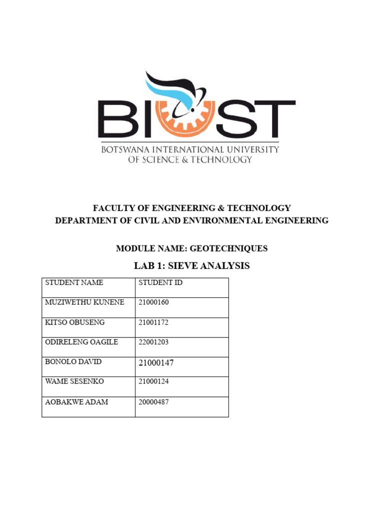 Lab1 Sieve Analysis | PDF | Physical Sciences