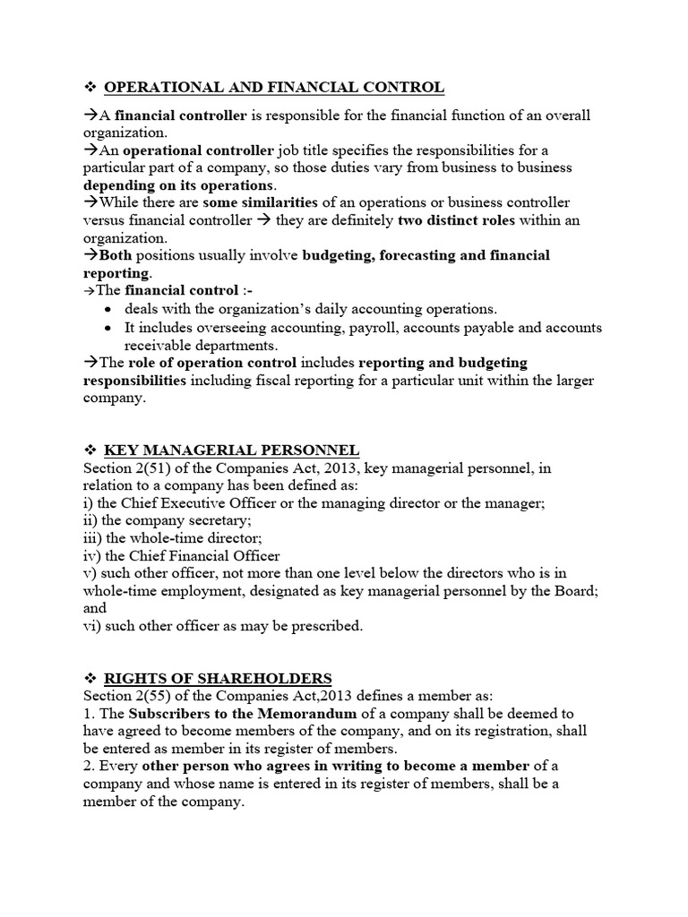Operational Control and Shareholder Rights | PDF | Proxy Voting | Chief ...