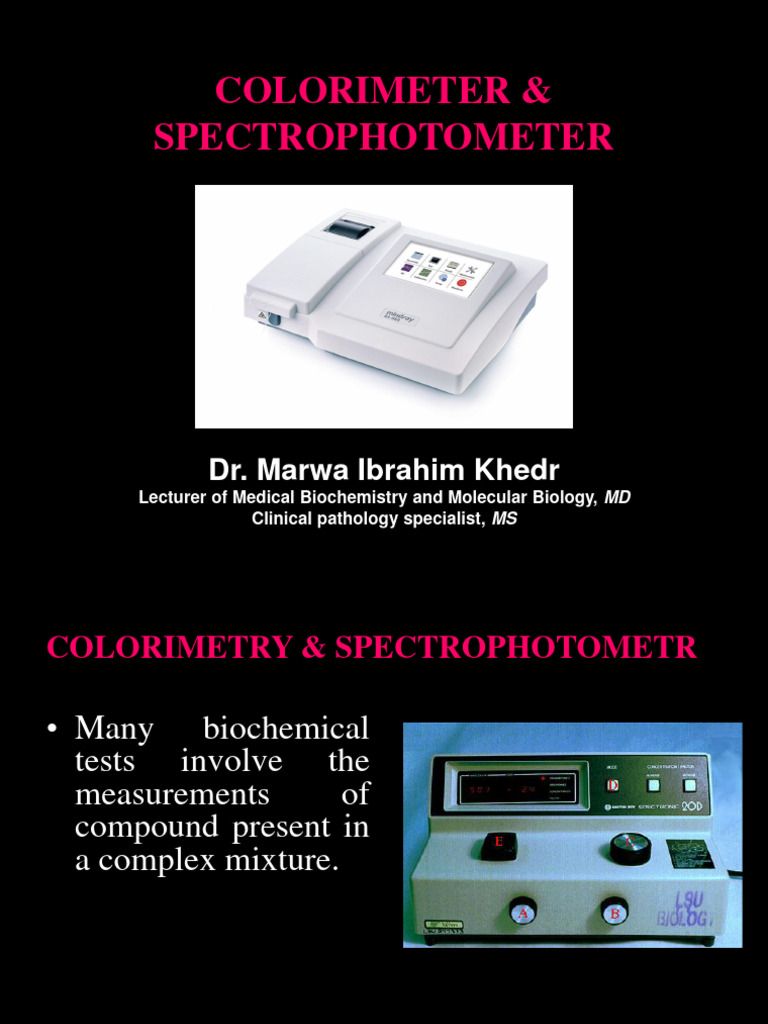 Lec2-COLORIMETRY by Dr. Marwa Ibrahim Khedr, MD | Download Free PDF ...