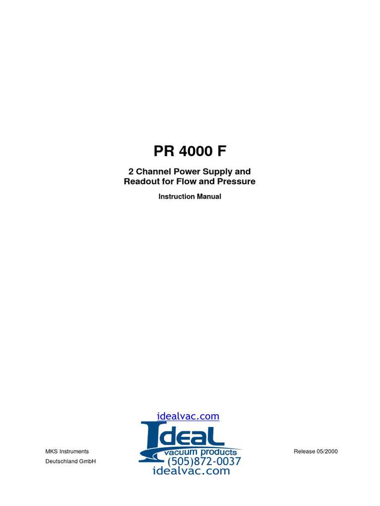 PR4000 InstructionManual | PDF | Electrical Connector | Alternating Current