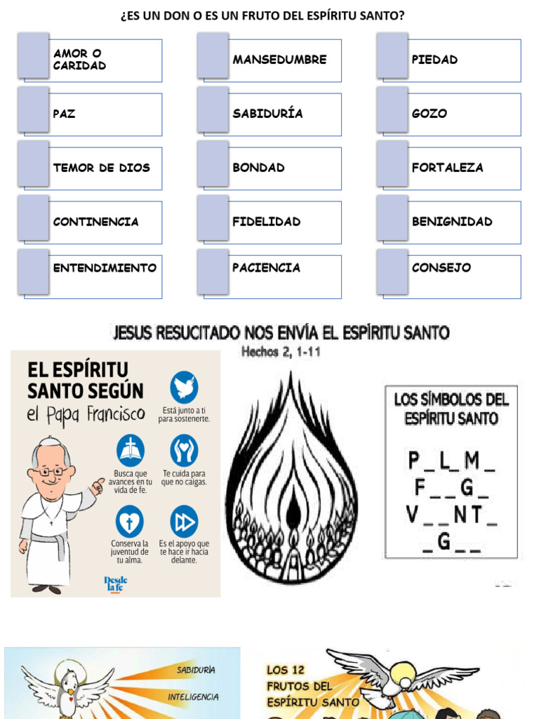 Frutos y Dones del Espíritu Santo | PDF | Cocina, comidas y vino