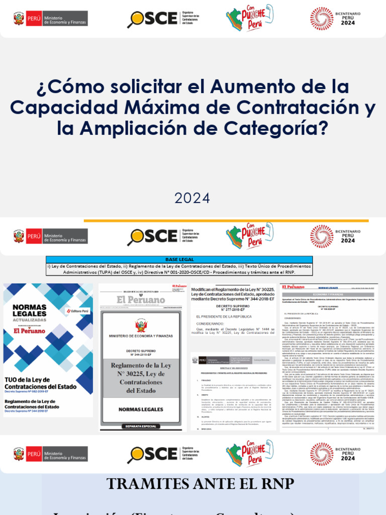 Cómo solicitar el Aumento de la Capacidad Máxima de Contratación y la Ampliación de Categoría | PDF