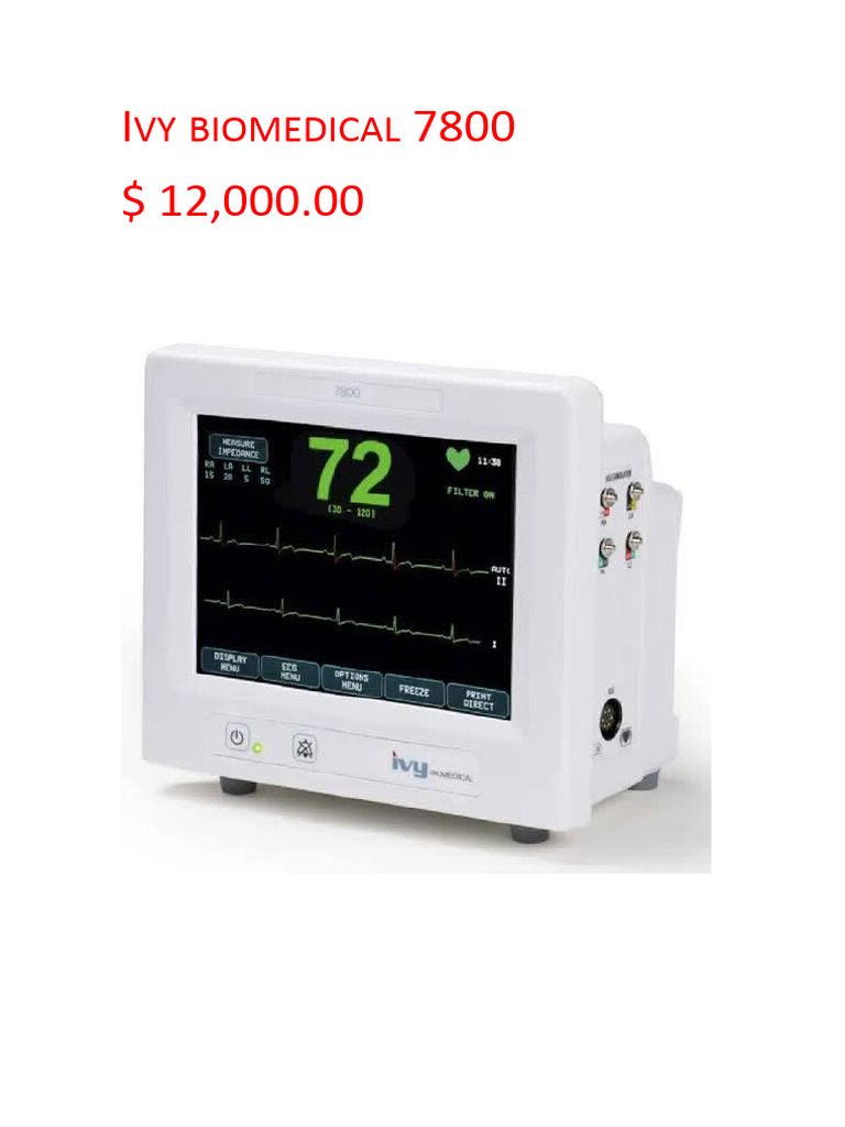 Monitor ECG Ivy Biomedical 7800 | PDF | Ciencia y matemáticas
