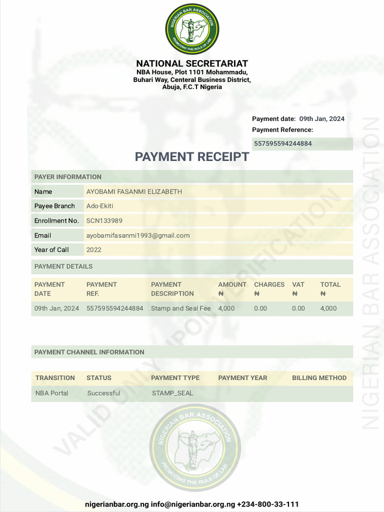 Email Receipt - NBA Portal 4k | PDF