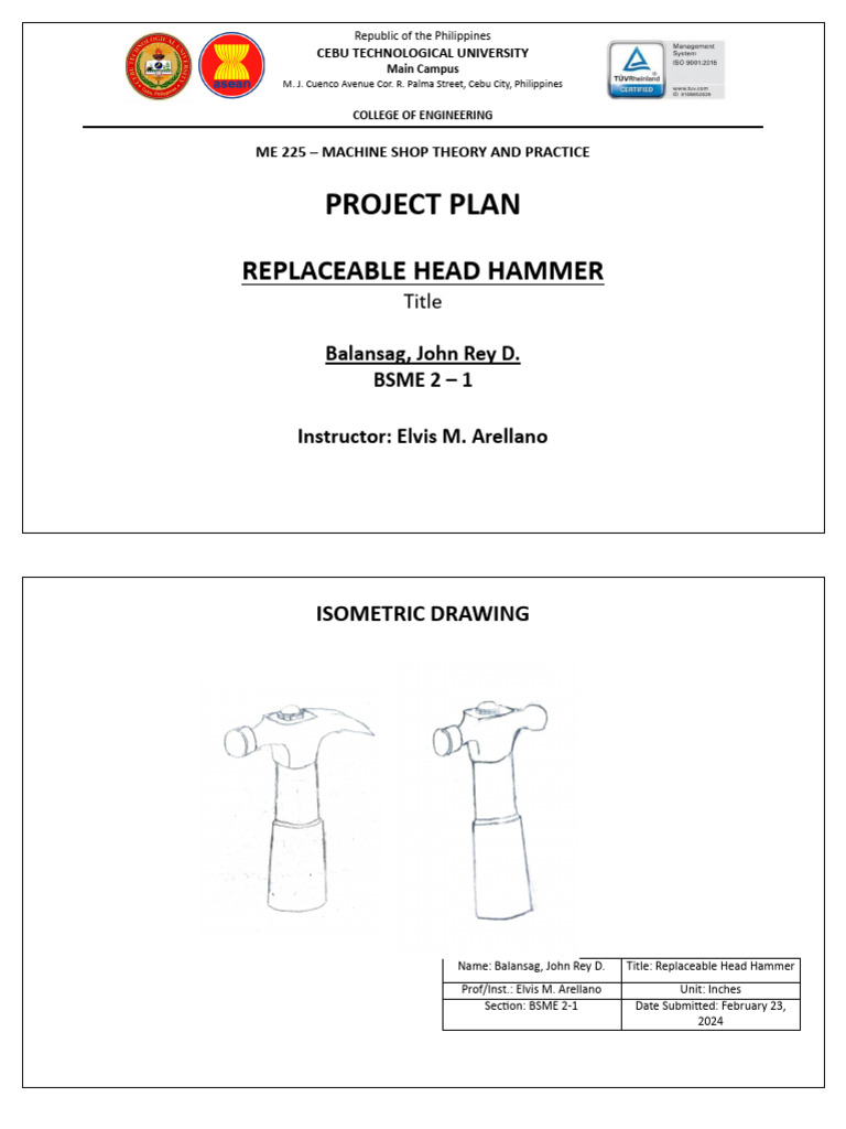 Final Project Plan | PDF | Mechanical Engineering | Building Materials