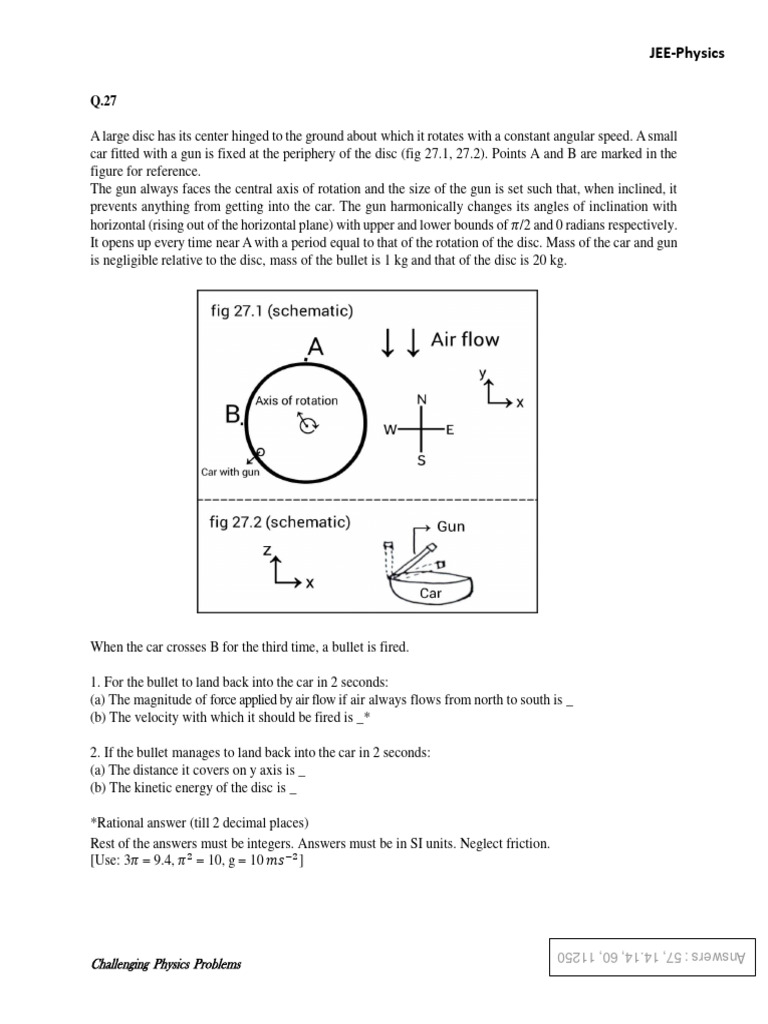 JEE Physics Question: Harmony of 3D Projectiles | PDF | Science ...