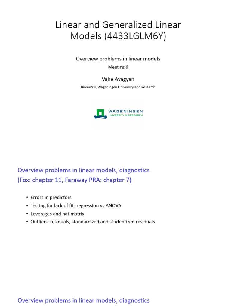 Lesson 3 Overview Problems and Outliers | PDF | Linear Regression | Errors And Residuals