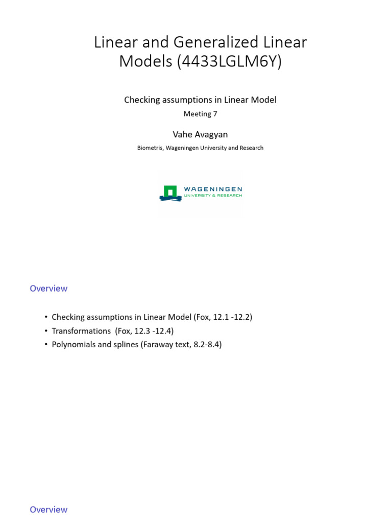 Lesson 4 Linear Assumptions Pdf Linear Regression Errors And Residuals 2733