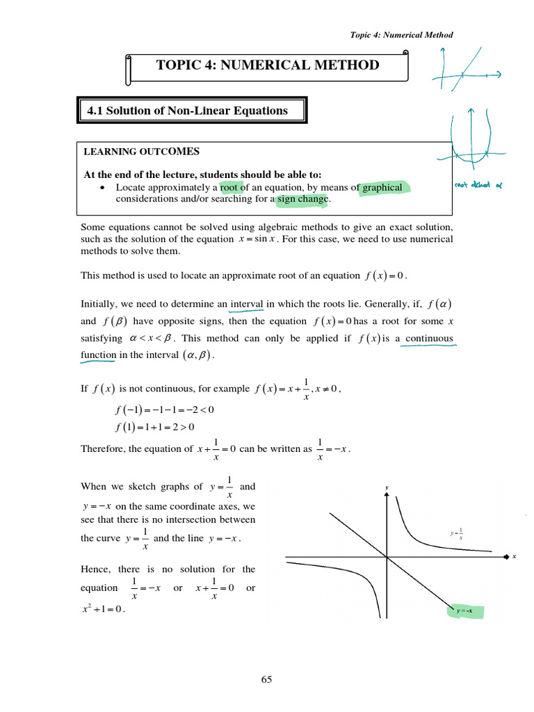 Topic 4 Numerical Method Edited Publish | PDF | Equations | Numerical Analysis