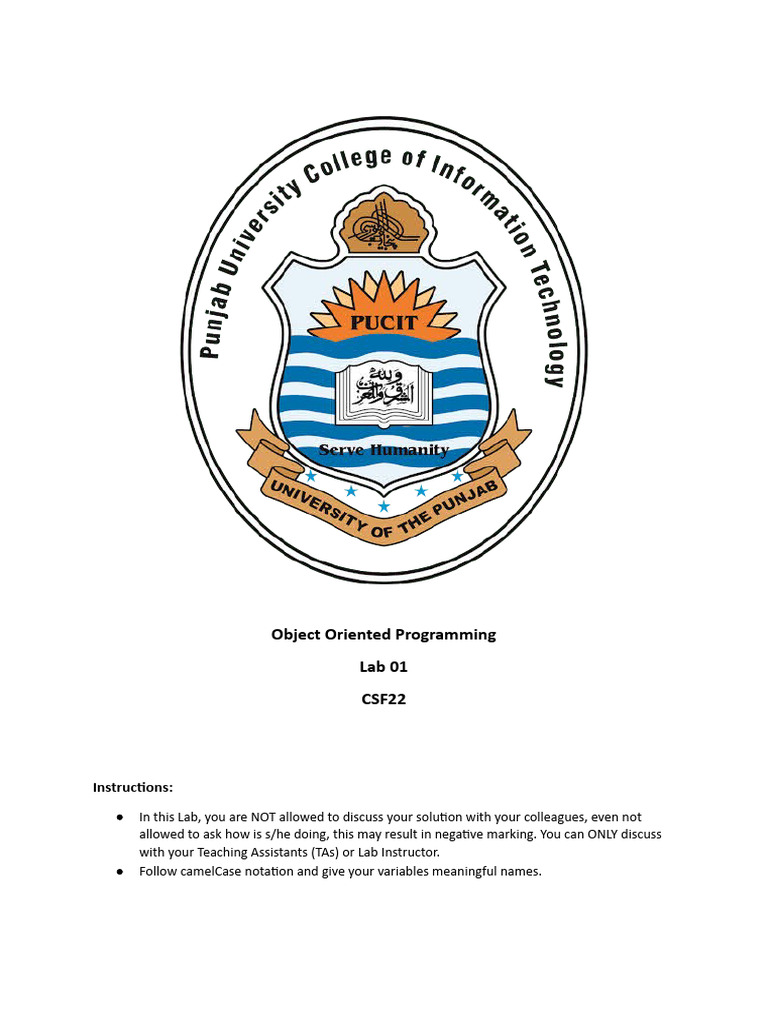 Oop Lab 1 Pdf Pdf Class Computer Programming Method Computer Programming