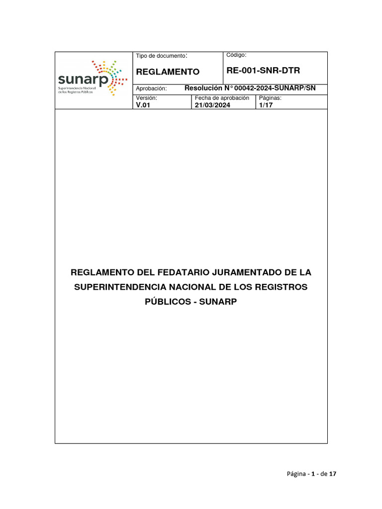 Reglamento Del Fedatario Juramentado Sunarp | PDF | Regulación | Justicia