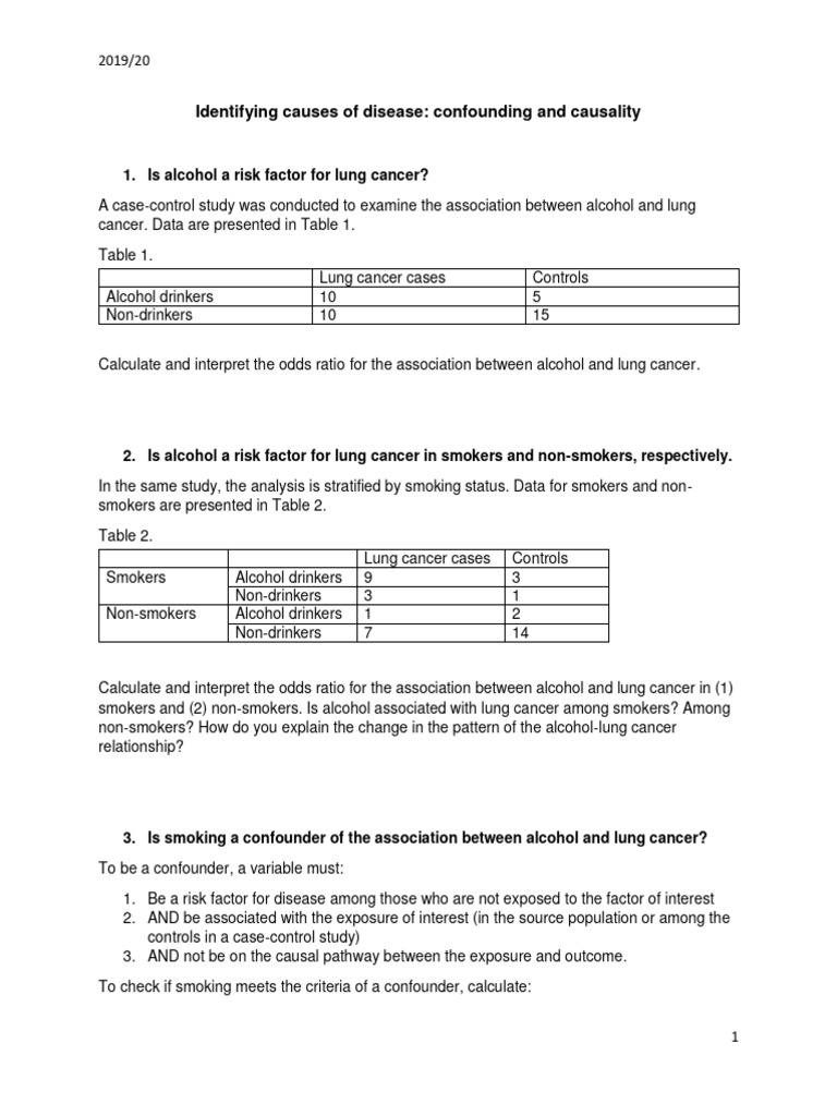 Confounding and causality_exercises | PDF