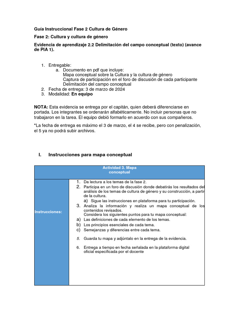 Guia Instruccional Fase 2 Cultura de Genero Ene 24 | PDF | Cognición