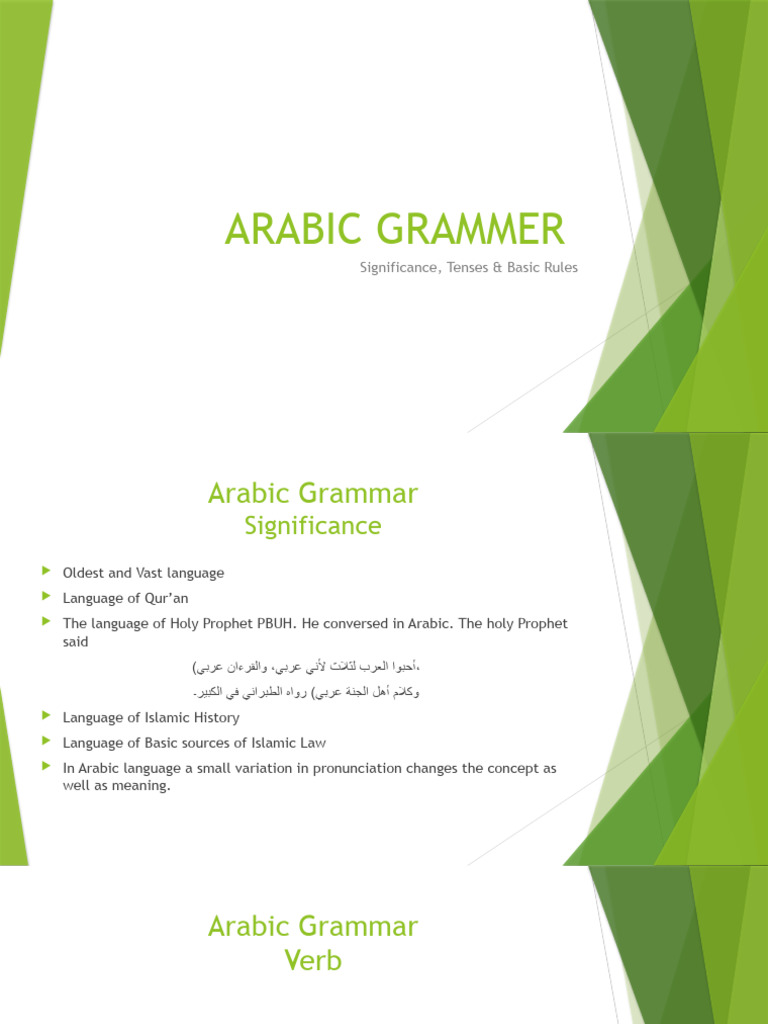 Arabic Grammer | PDF | Grammatical Tense | Arabic