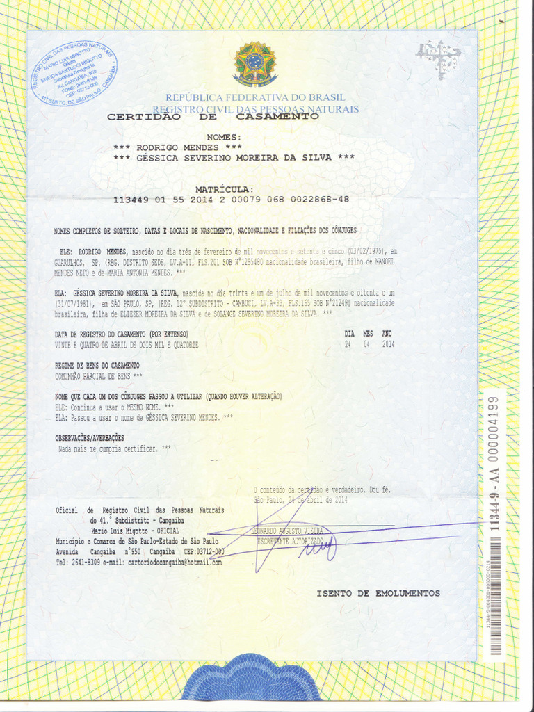 Certidão de Casamento-1 | PDF