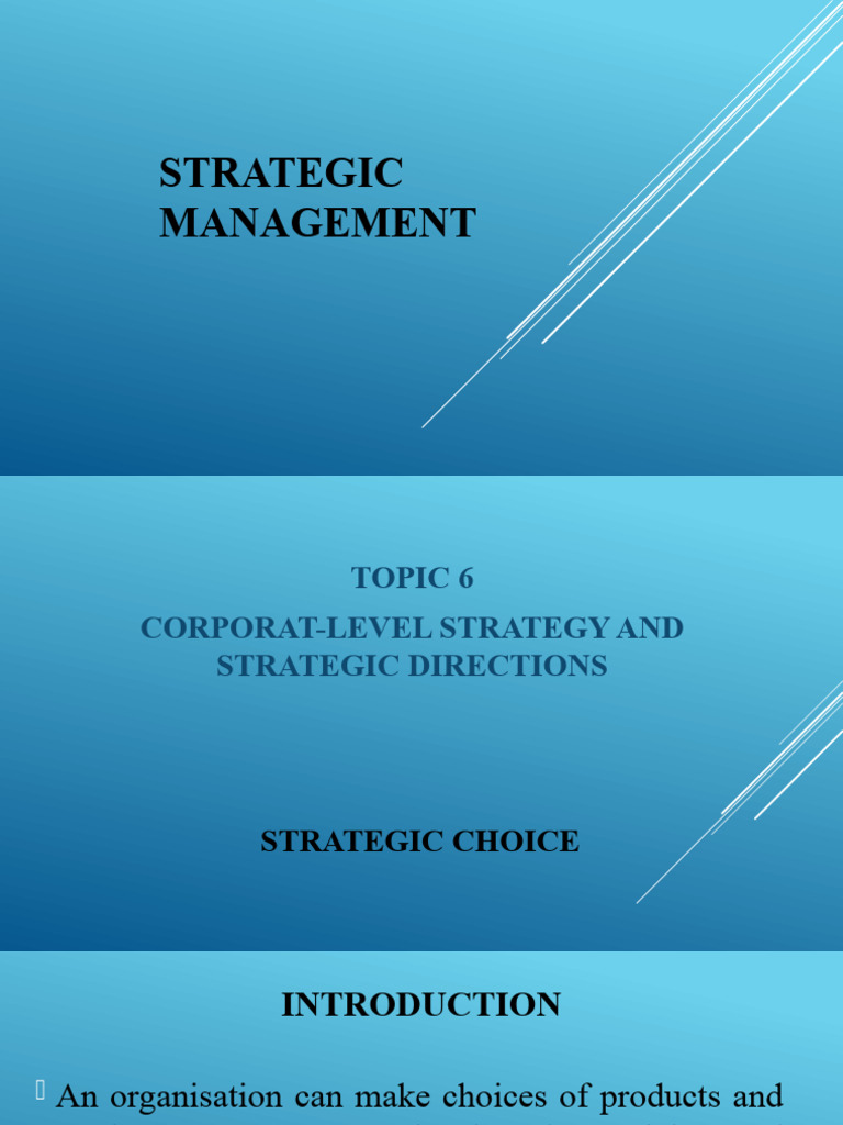 Corporate-Level Strategy Choices Explained | PDF | Diversification ...