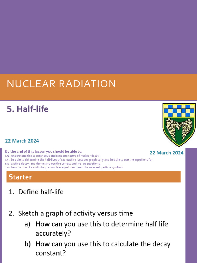 Half Life | PDF | Radioactive Decay | Physical Sciences