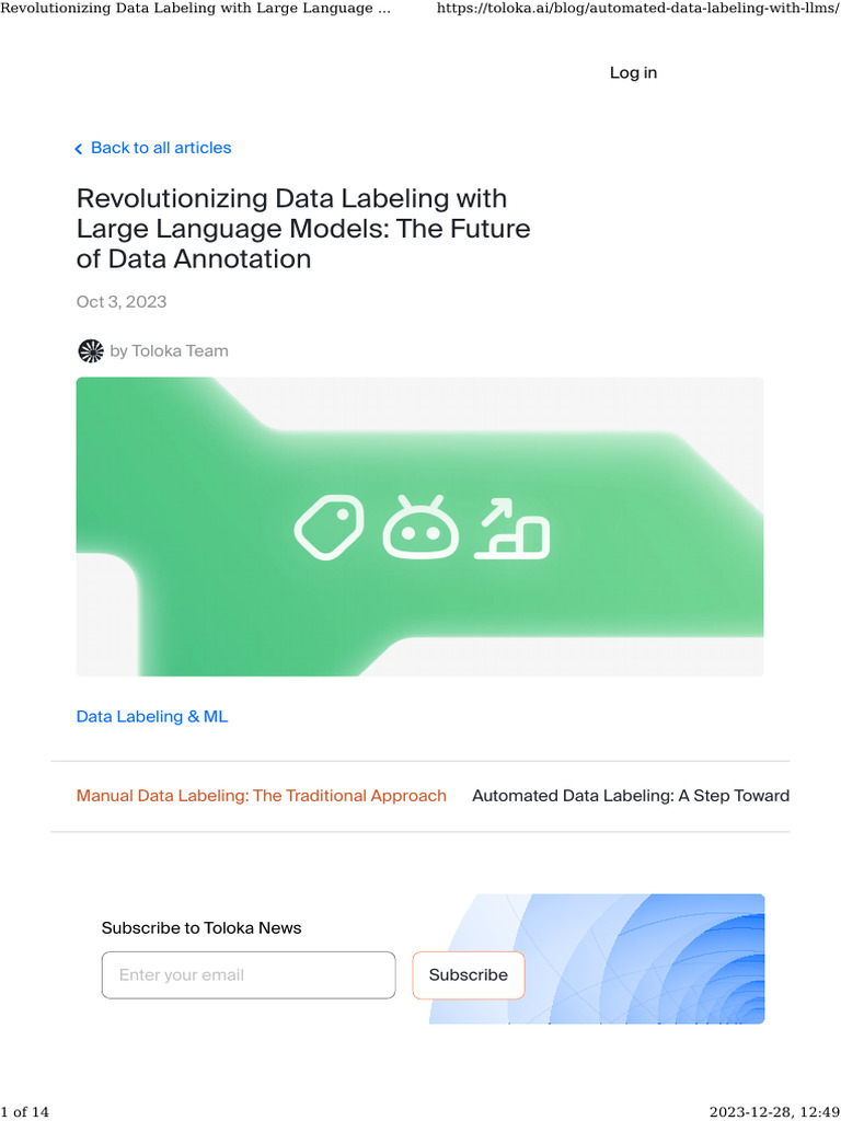 Revolutionizing Data Labeling With Large Language Models The Future of ... Revolutionizing Data Labeling With Large Language Models The Future of ...