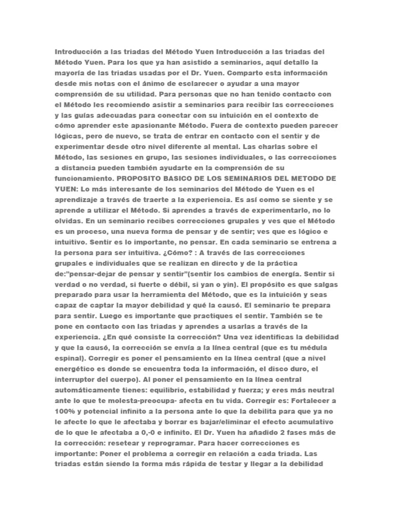 Introducción A Las Triadas Del Método Yuen Introducción A Las Triadas ... Introducción A Las Triadas Del Método Yuen Introducción A Las Triadas ...