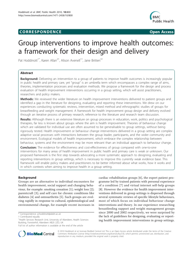 Group Interventions Health | PDF | Self-Improvement | Science & Mathematics