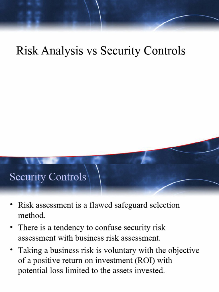 Risk Analysis Vs Security Controls | Download Free PDF | Risk | Risk ...