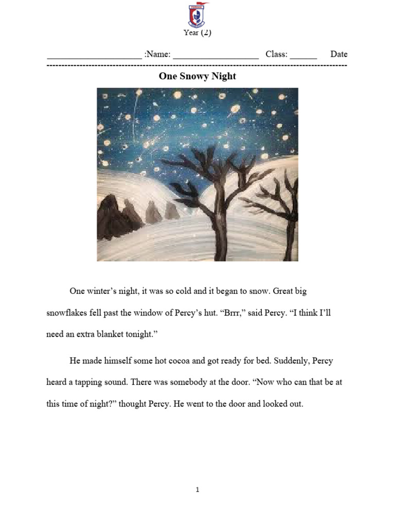 One Snowy Night | PDF | Linguistics | Linguistic Morphology