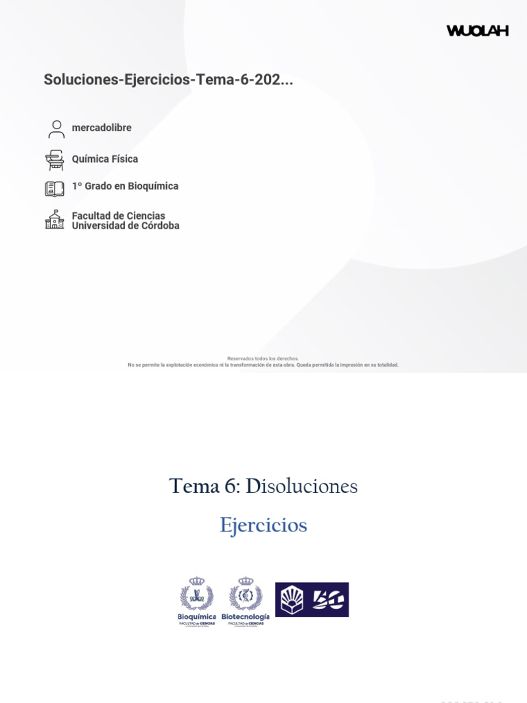 Wuolah Premium Soluciones Ejercicios Tema 6 202223 | PDF | Concentración | Agua
