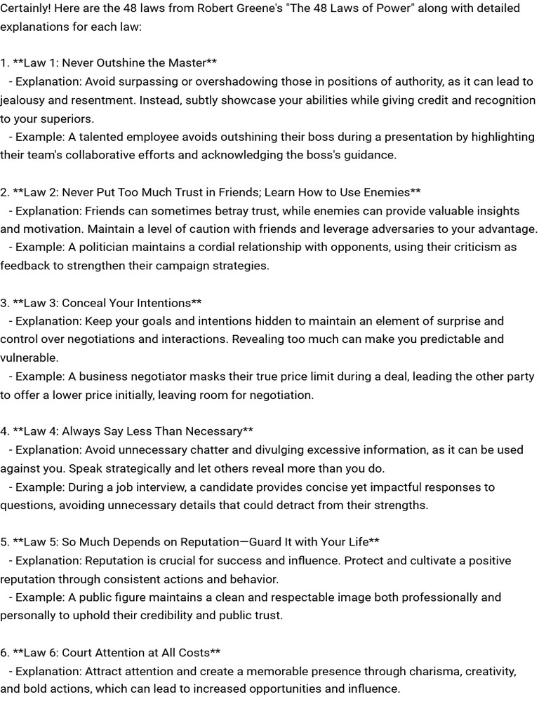 48 Power of Law | PDF | Negotiation | Motivation