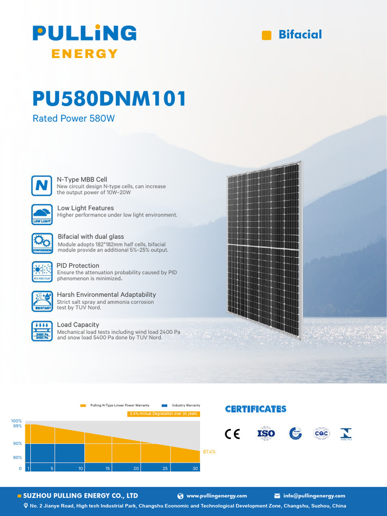 Datasheet Pulling Energy 580W | PDF | Electricity | Electronics