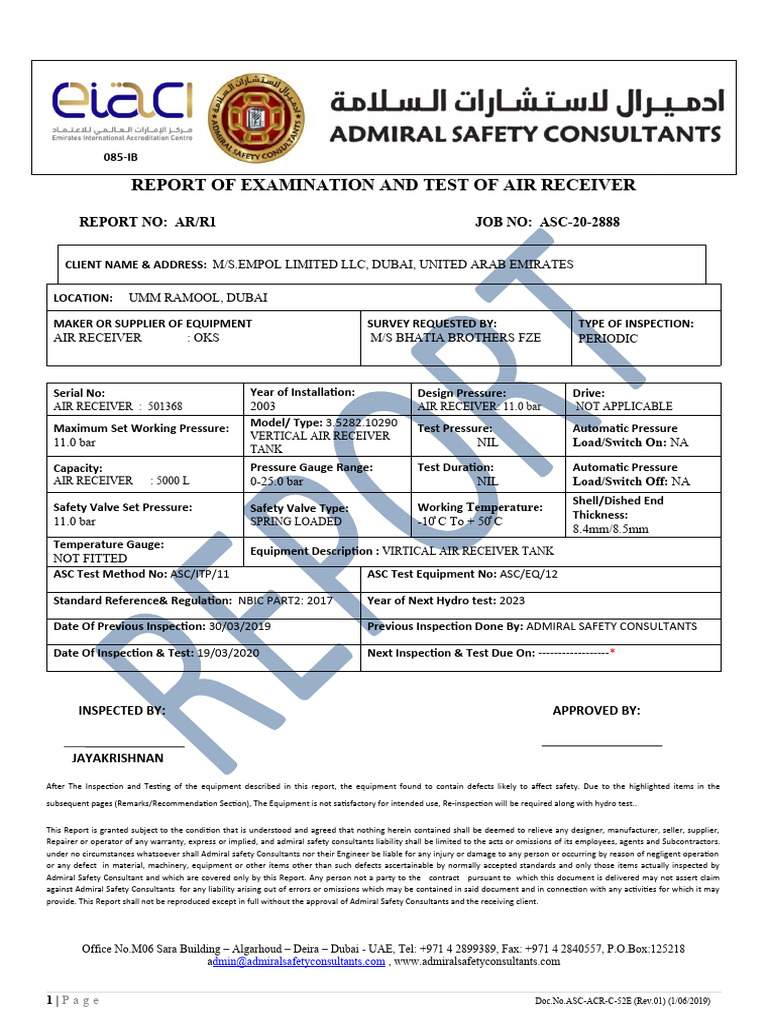 ASC-20-2888-R1-( VERTICAL TANK) - - | PDF | Legal Liability ...