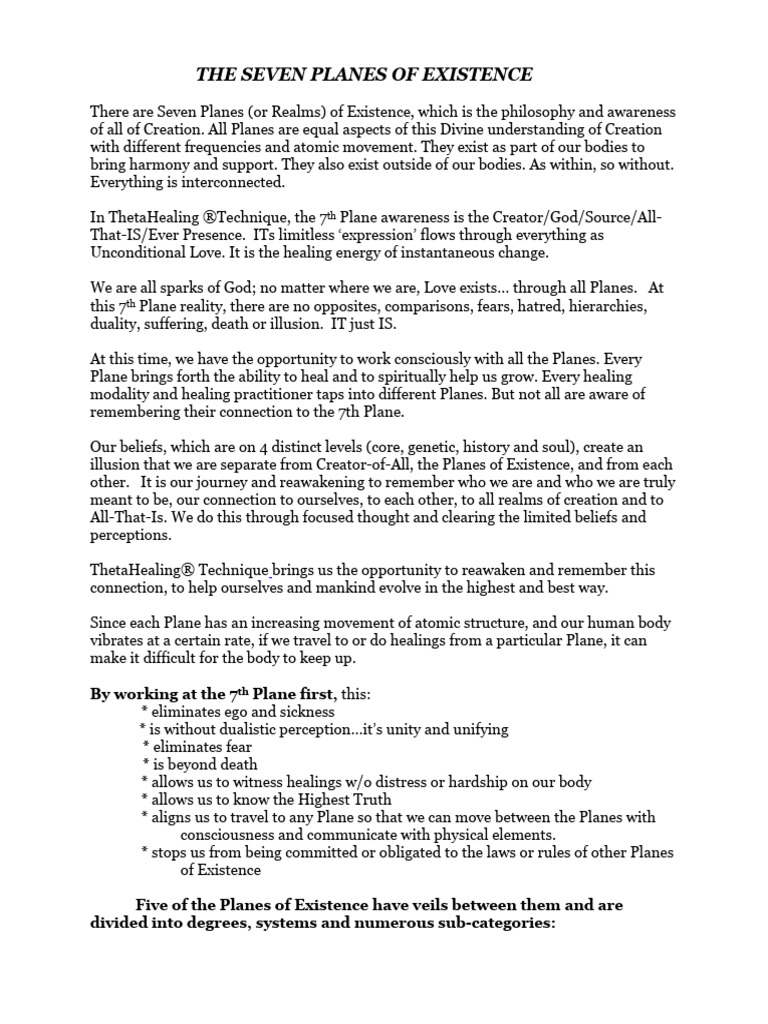 The Seven Planes of Existence | PDF | Plane (Esotericism) | Creator Deity