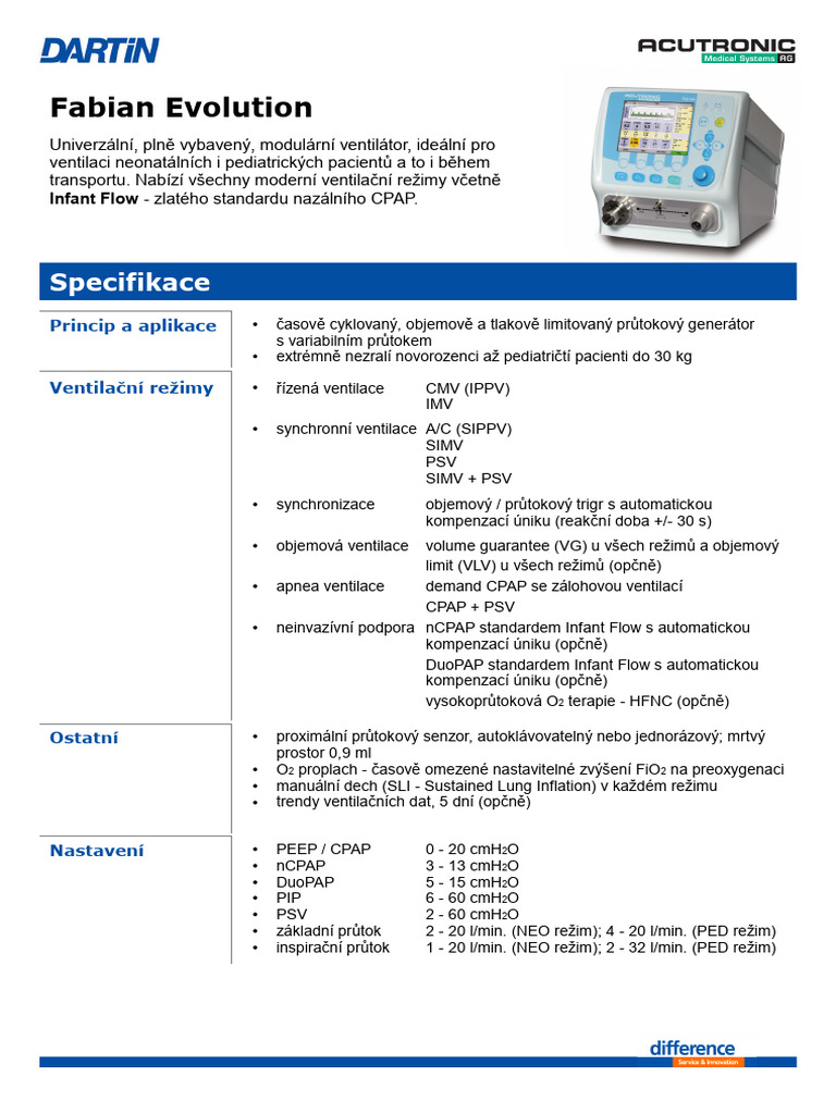 Fabian EVO - Spec Data Sheet - 12 2012 - CZ | PDF