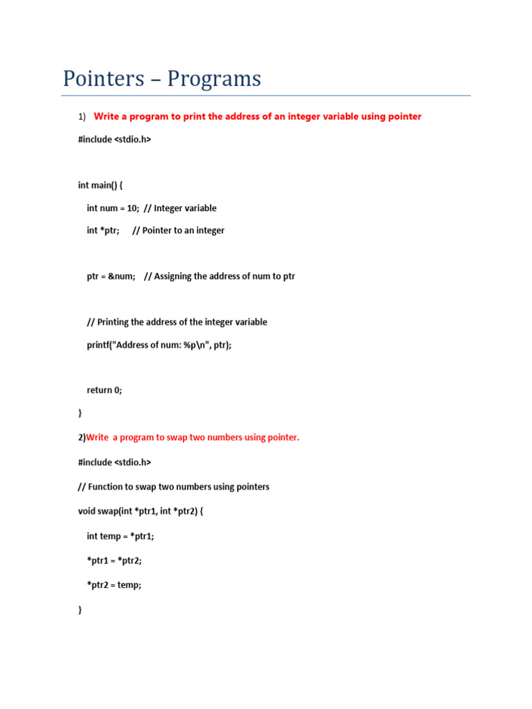 Pointers | PDF | Pointer (Computer Programming) | Computer Programming