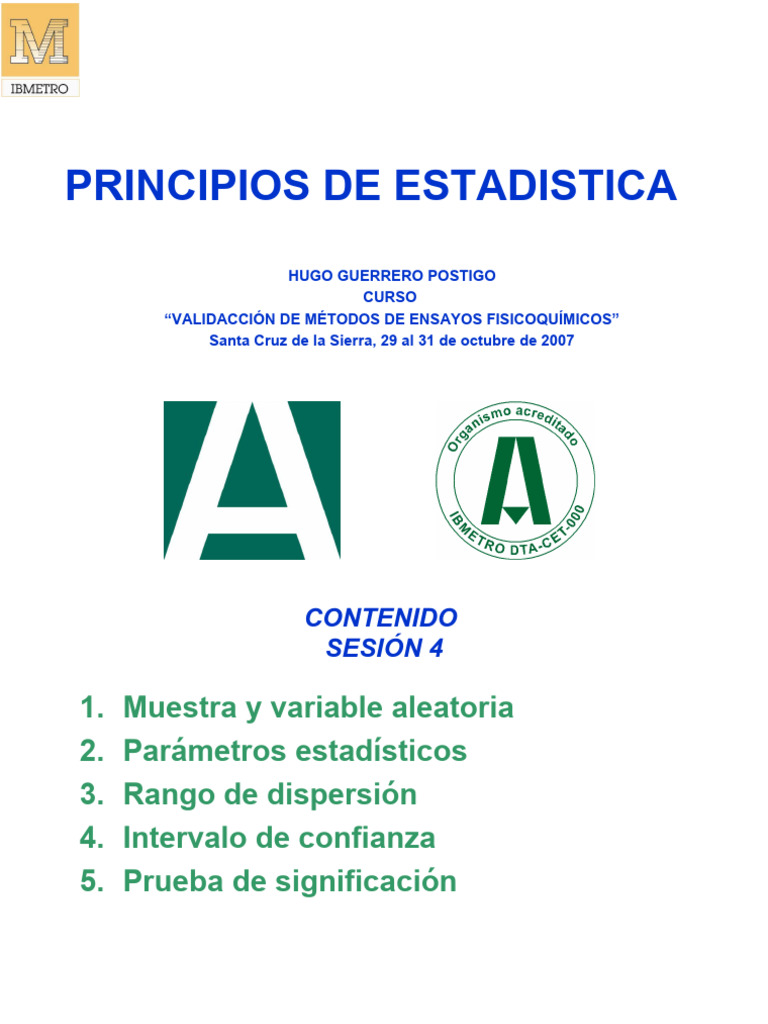 Sesión 4 Estadistica I | PDF | Estadísticas | Dispersión estadística