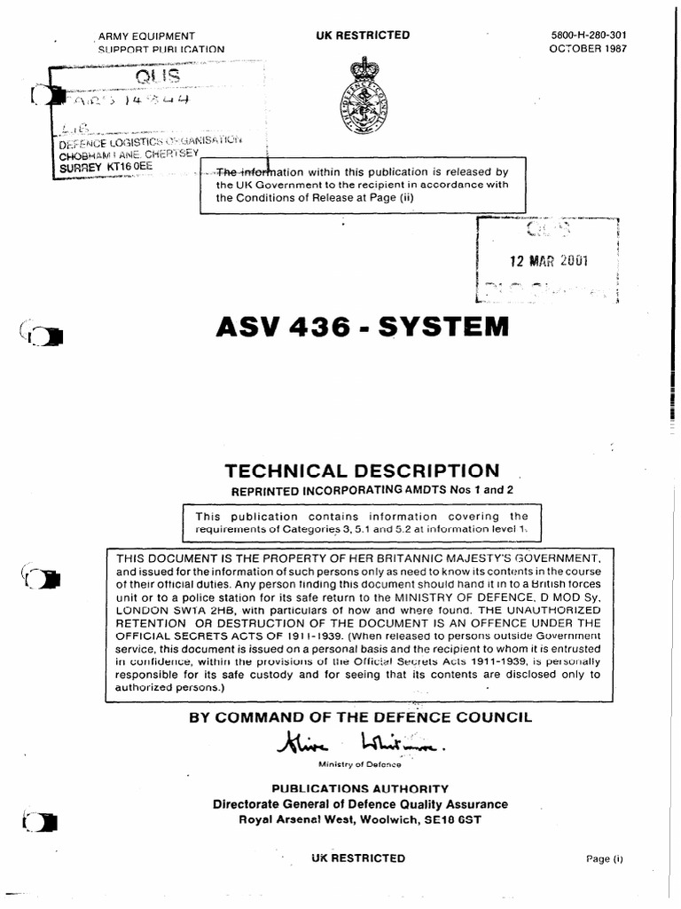 ASV 436 Technical Support Overview | PDF