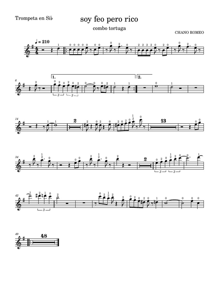 Soy Feo Pero Rico-Trompeta - en - Sib | PDF