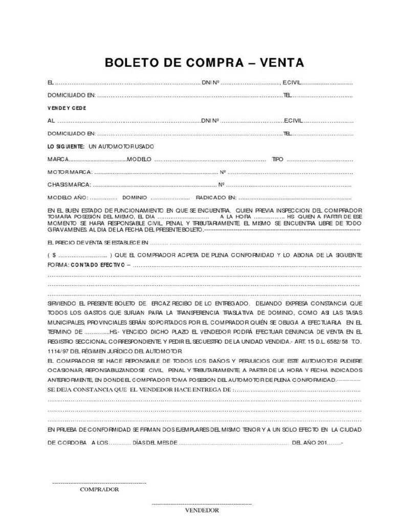 Boleta Compra Venta | PDF
