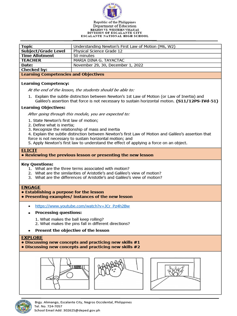 LP Phy Sci Q2-M6 (W2) | PDF | Inertia | Force