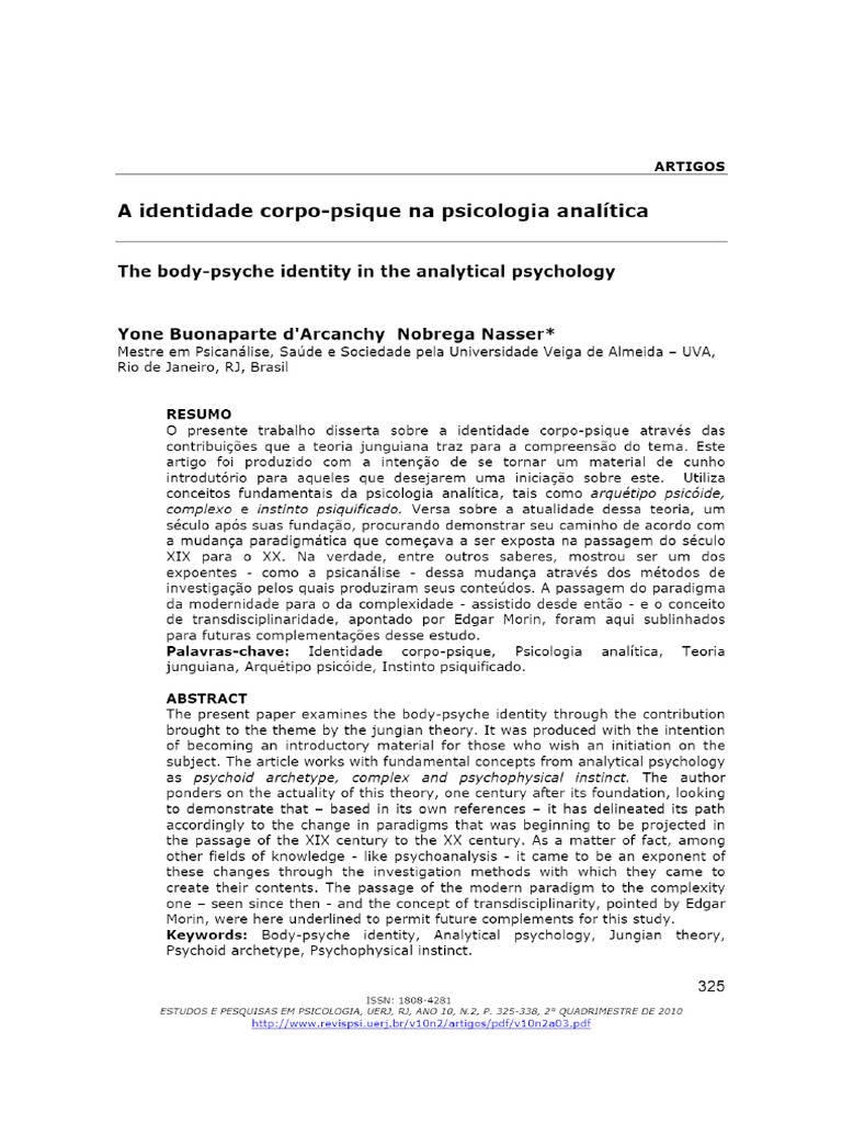 Vista Do A Identidade Corpo-Psique Na Psicologia Analítica | PDF