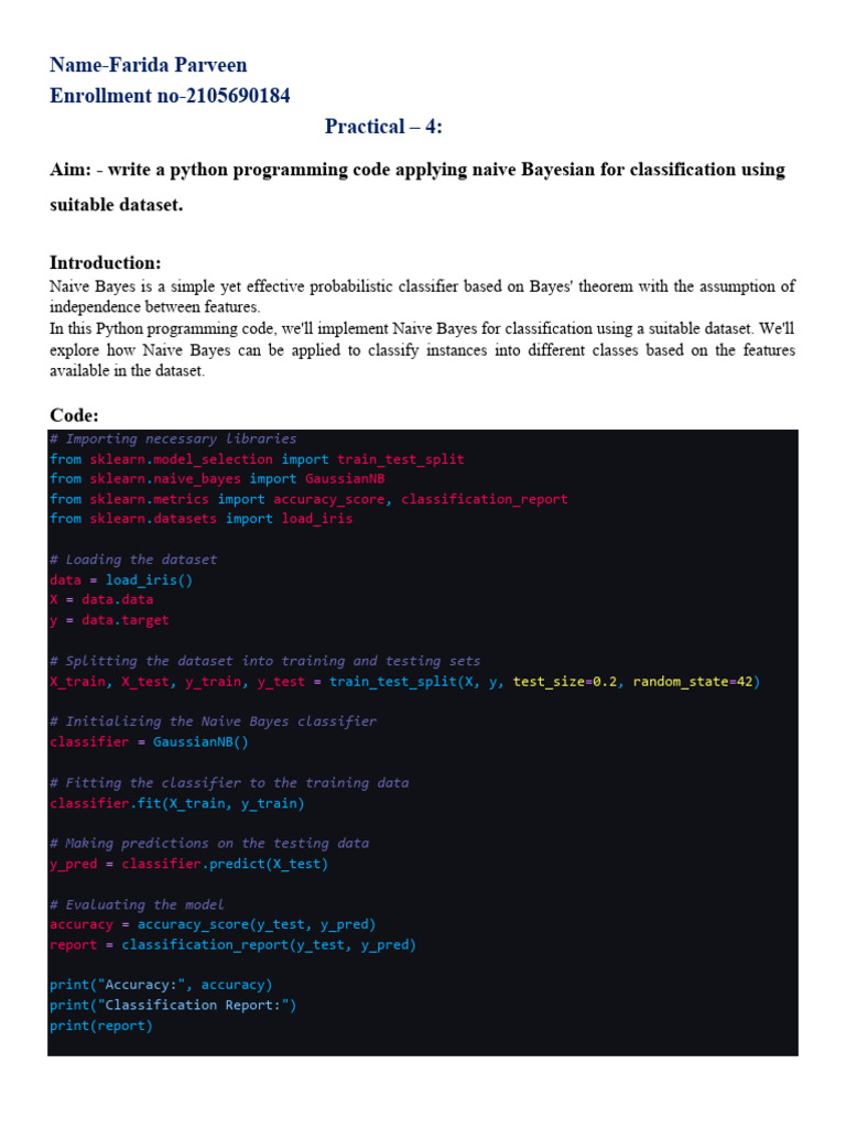 Naive Bayes Classification Guide | PDF