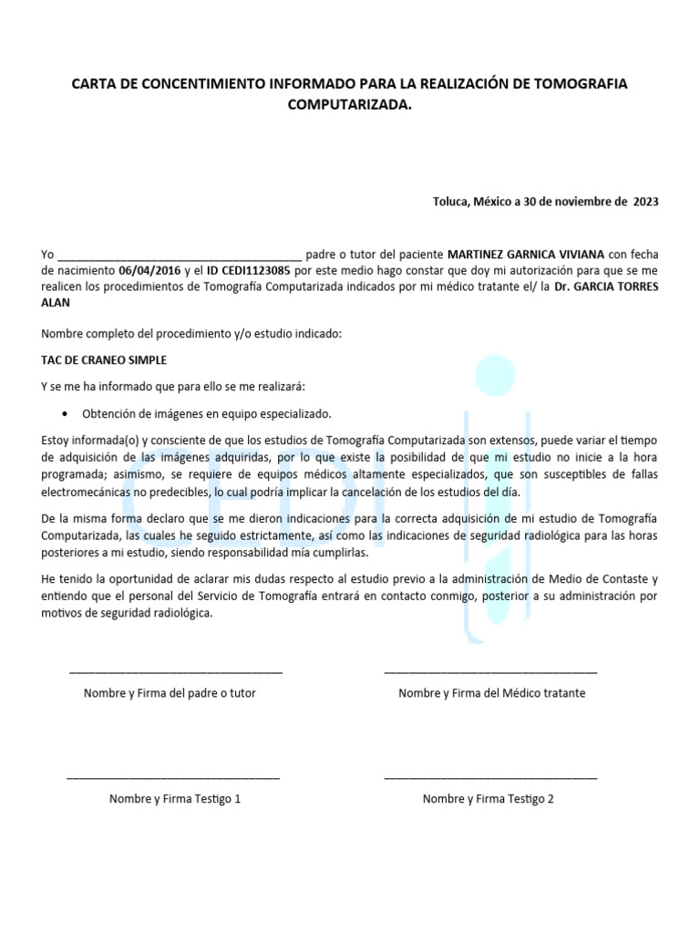 CONCENTIMIENTO TC NO TERMINADO | PDF