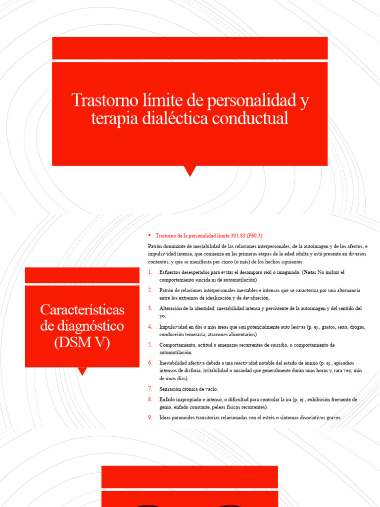 Terapia Dialéctica Conductual y TLP | PDF | Las emociones | Trastorno ...